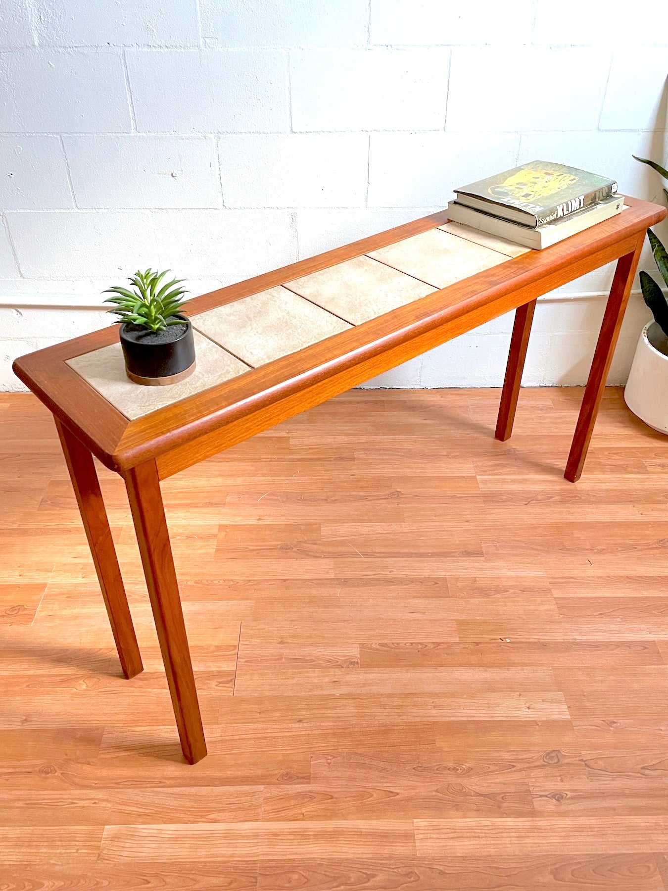 Teak Tile Top Console Table – Warehaus Orlando